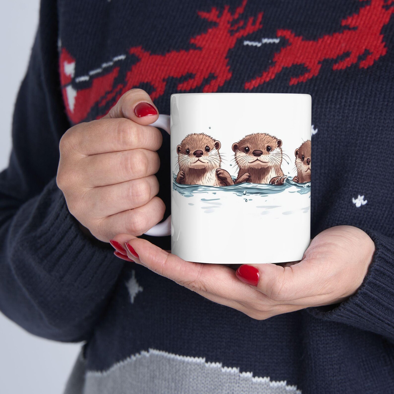 Adorable Otters Mug, Cute Otter Offspring, Baby Animal Lovers Gift ...