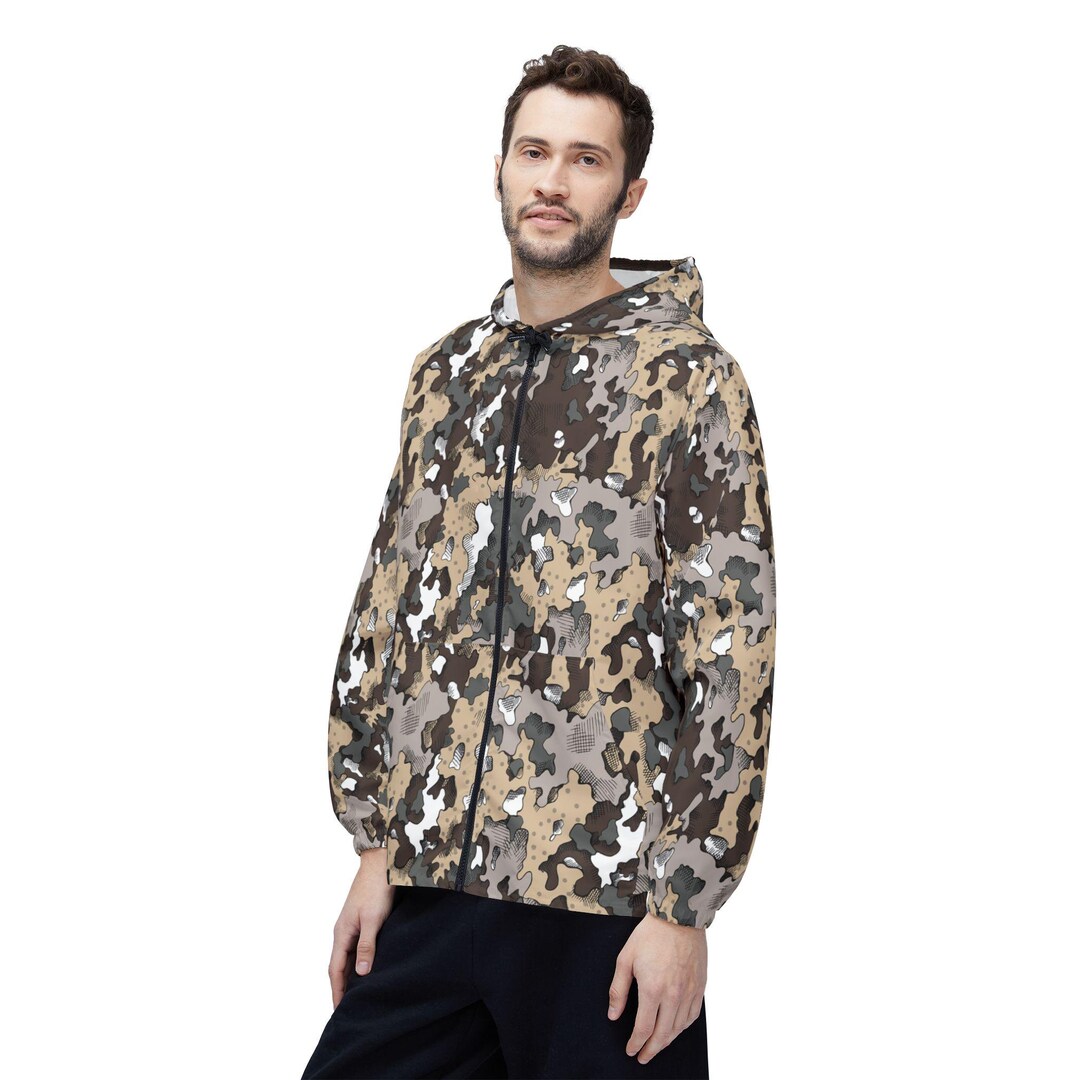 Dixie Camo Windbreaker Jacket for Outdoor Adventure, Rainy Days, Hiking ...