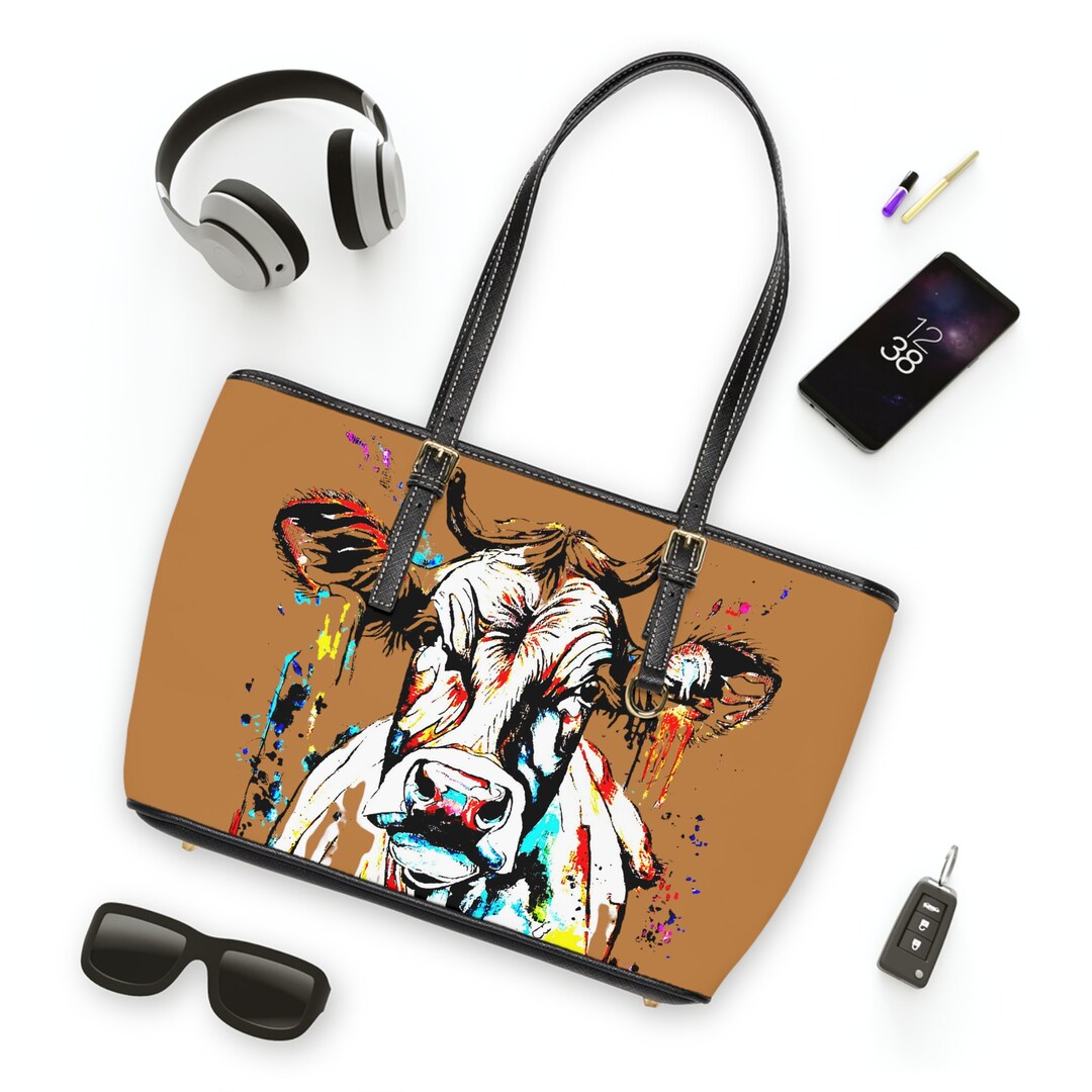 Abstract Cow Custom Design Pu Leather Shoulder Bag - Etsy