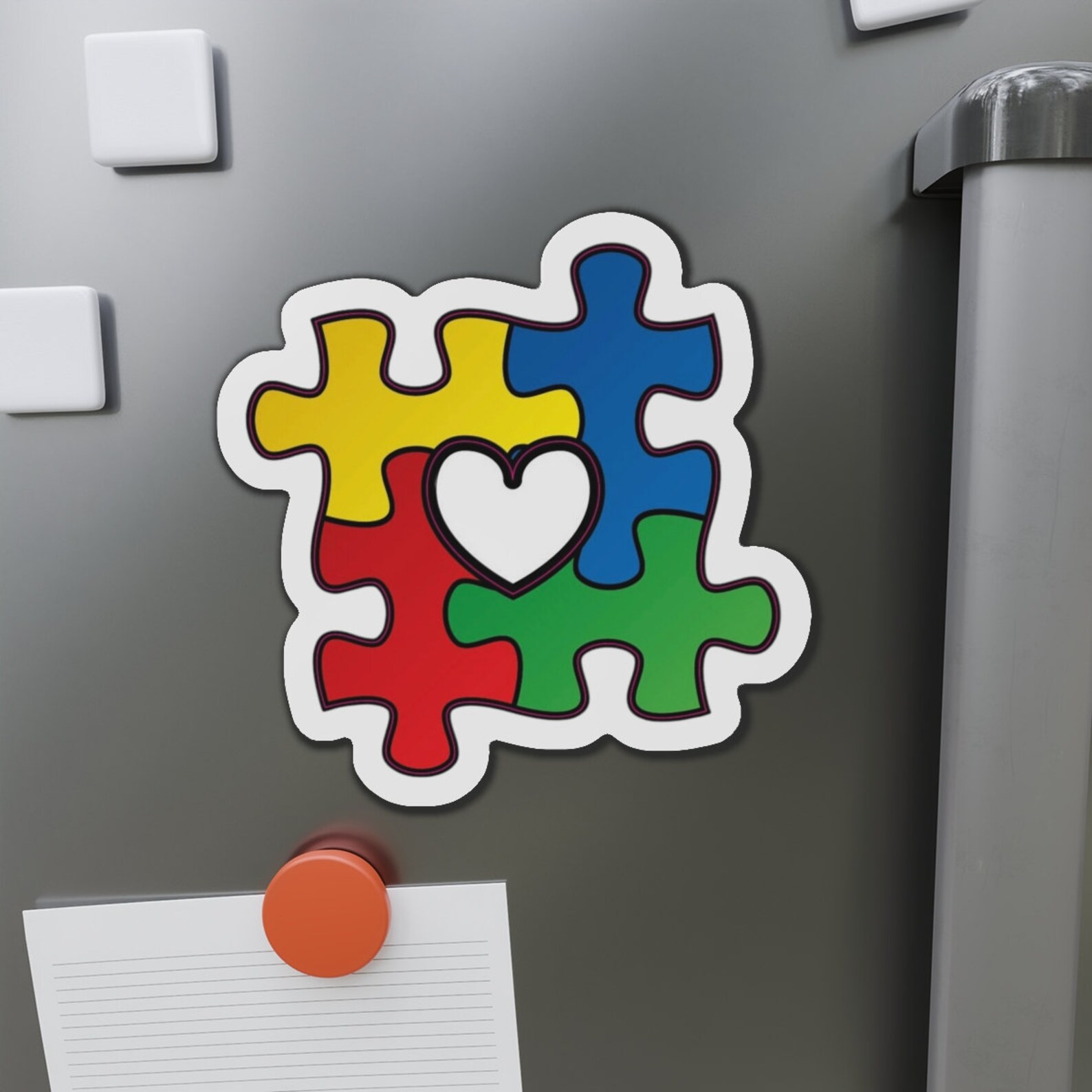 Autism Awareness, Puzzle Piece, Print Heart Custom Die-cut Magnets - Etsy