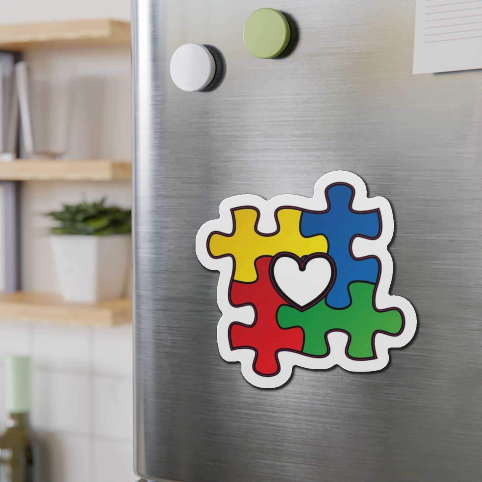 Autism Awareness, Puzzle Piece, Print Heart Custom Die-cut Magnets - Etsy