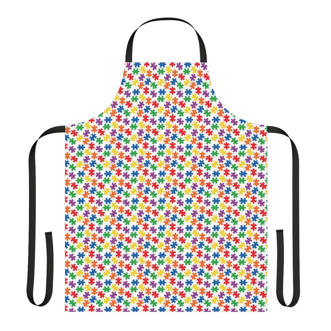 Autism Awareness, Puzzle Piece Pattern Apron AOP - Etsy
