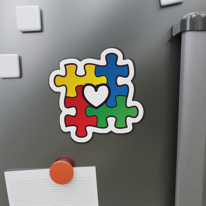 Autism Awareness, Puzzle Piece, Print Heart Custom Die-cut Magnets - Etsy