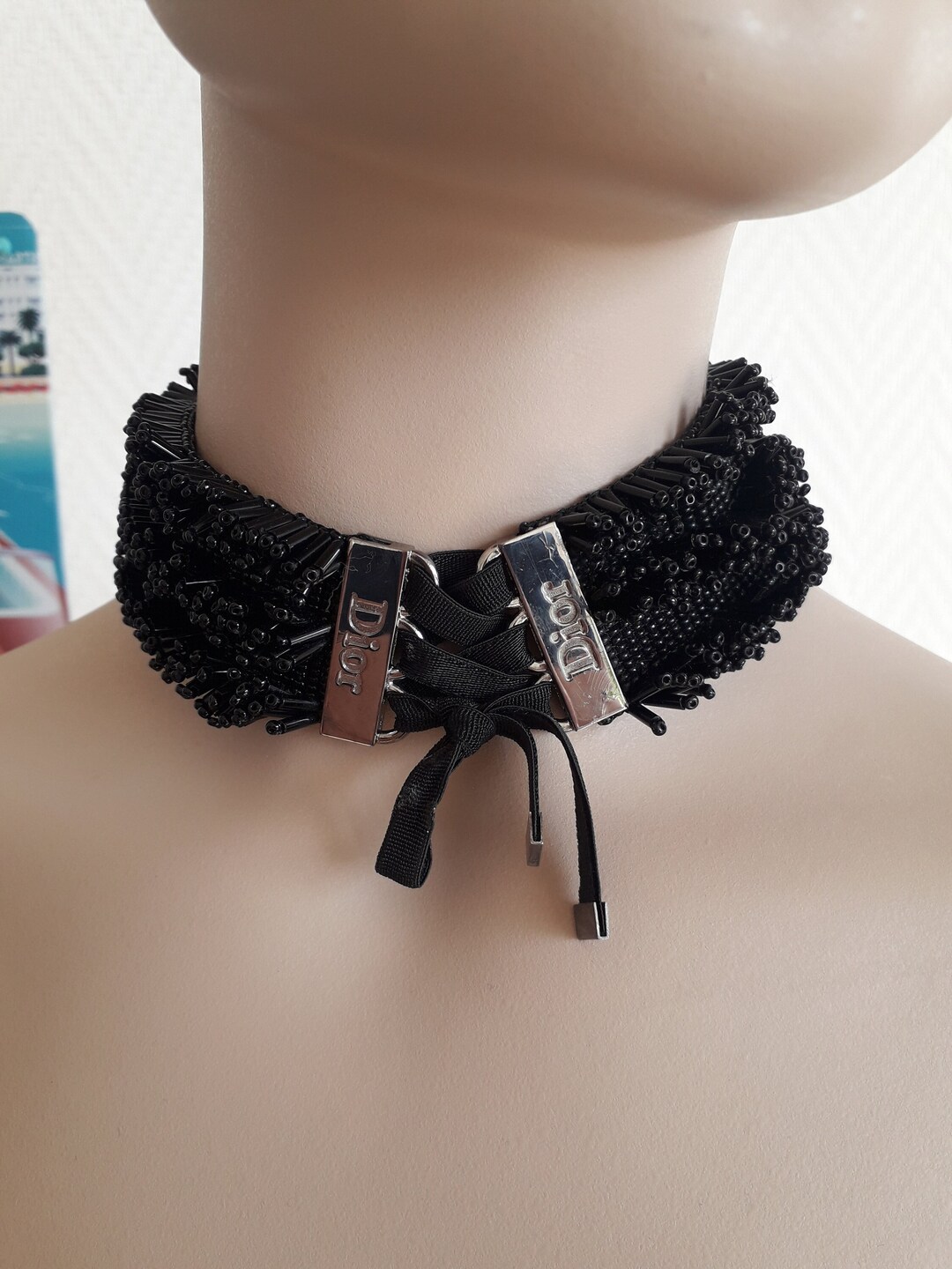 Dior black choker store