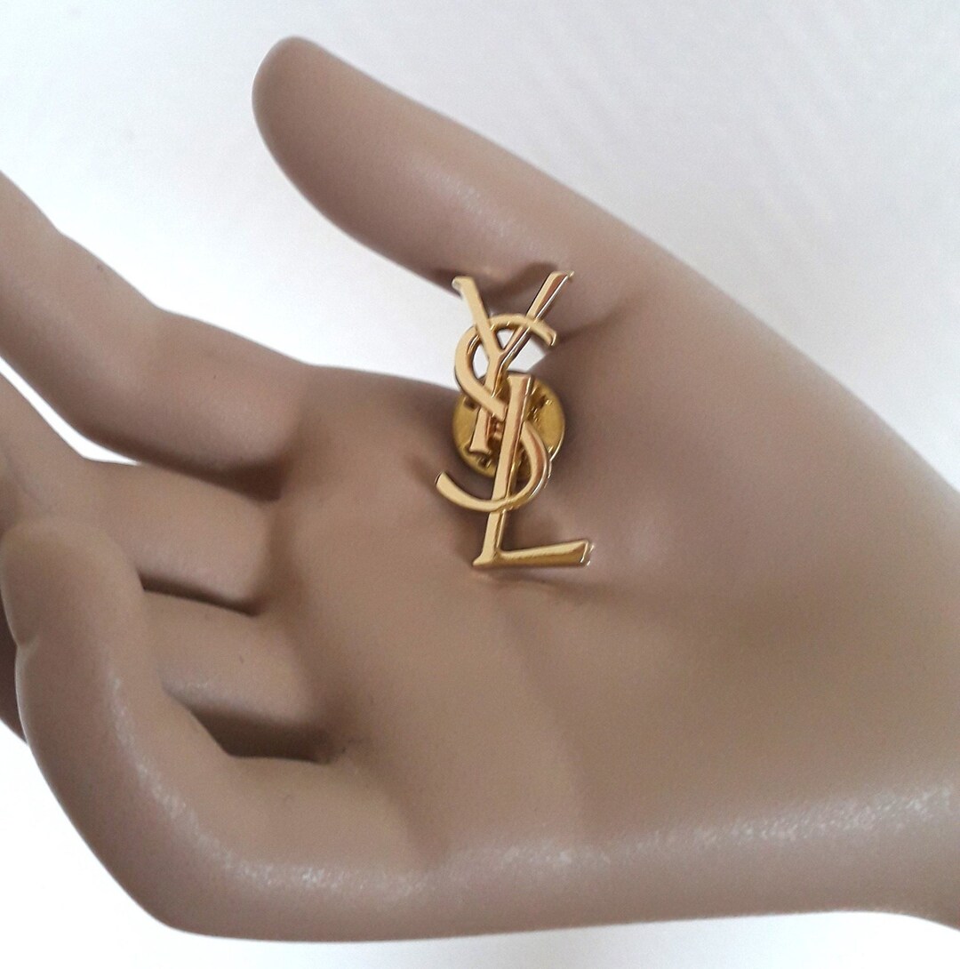 YSL Yves Saint-laurent Pin's Badge Brooch Luxury Vintage Made in France ...