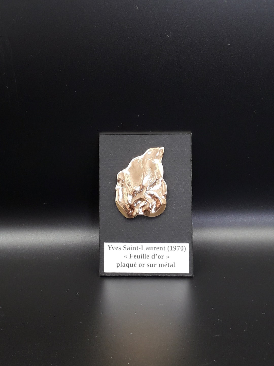 YSL Pin's Yves Saint-laurent Luxury Gold Leaf Brooch - Etsy