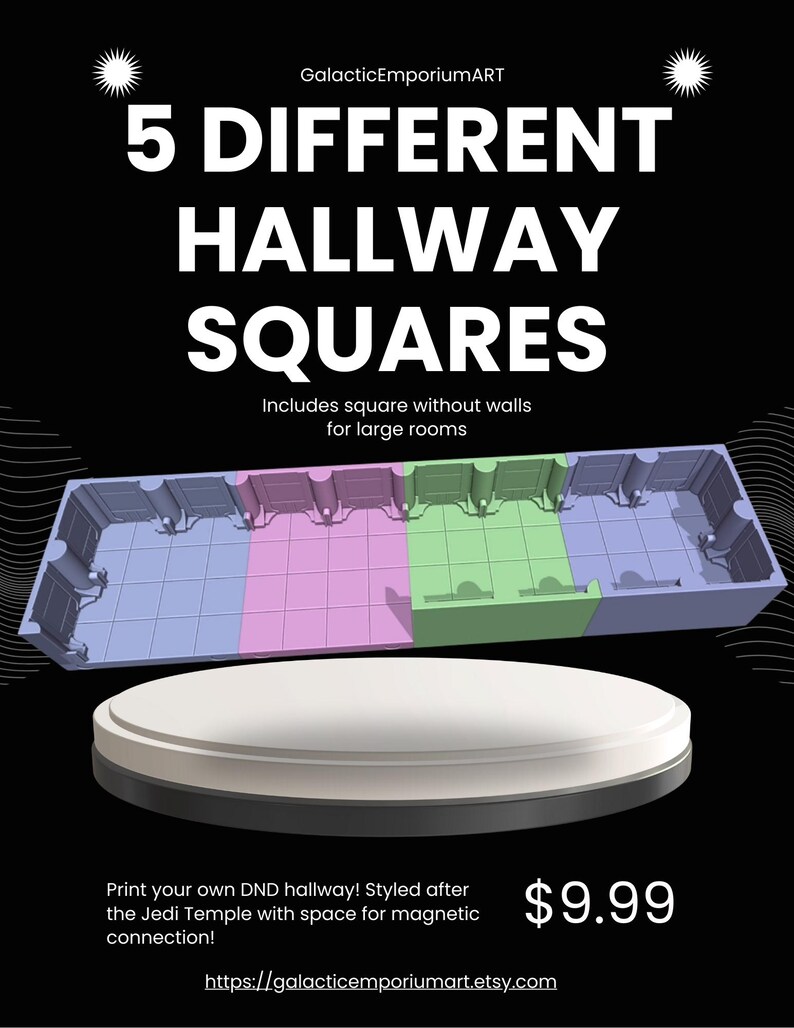 DND Hallway Kit - Jedi Temple STL Files (with Magnetic Connection ...