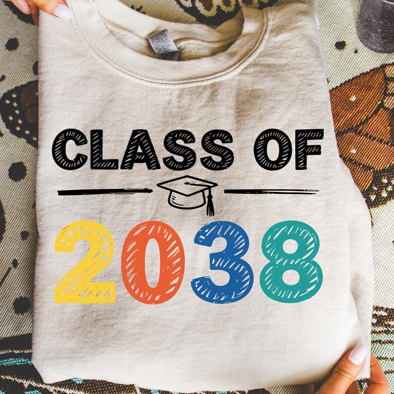 Class of 2038 Grow With Me PNG: First Day, Graduation (digital Download ...