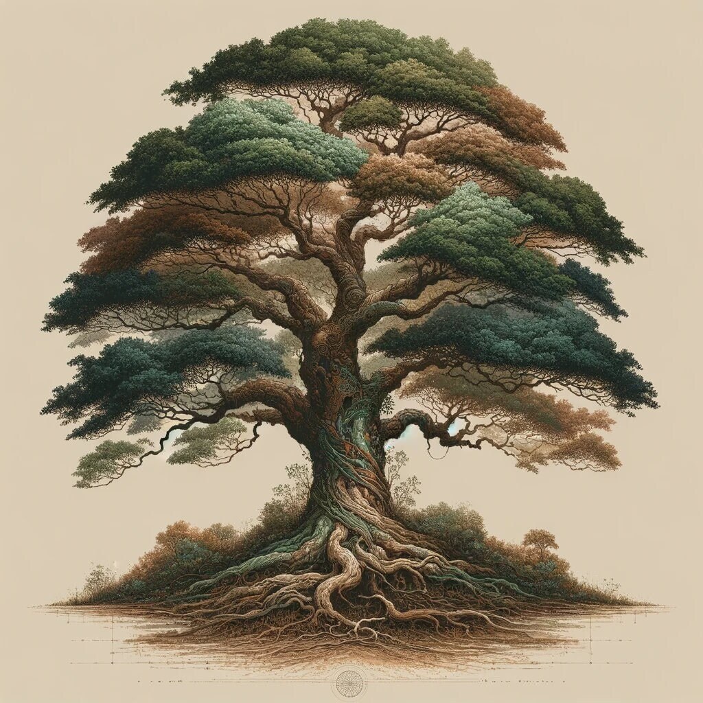 Enchanted Earth Bohemian Tree Art Print - Etsy