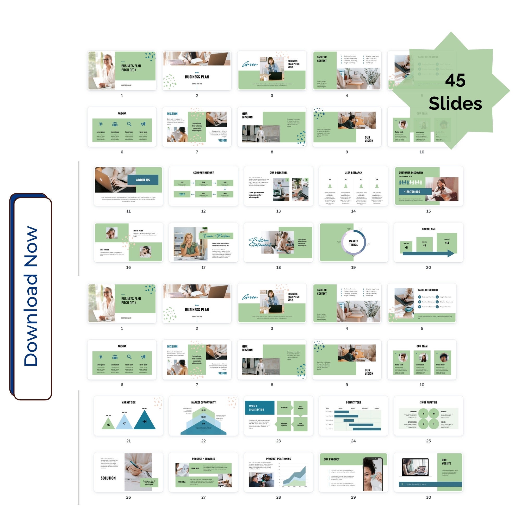 Business Plan Pitch Deck, Business Plan Template, Canva Presentation ...