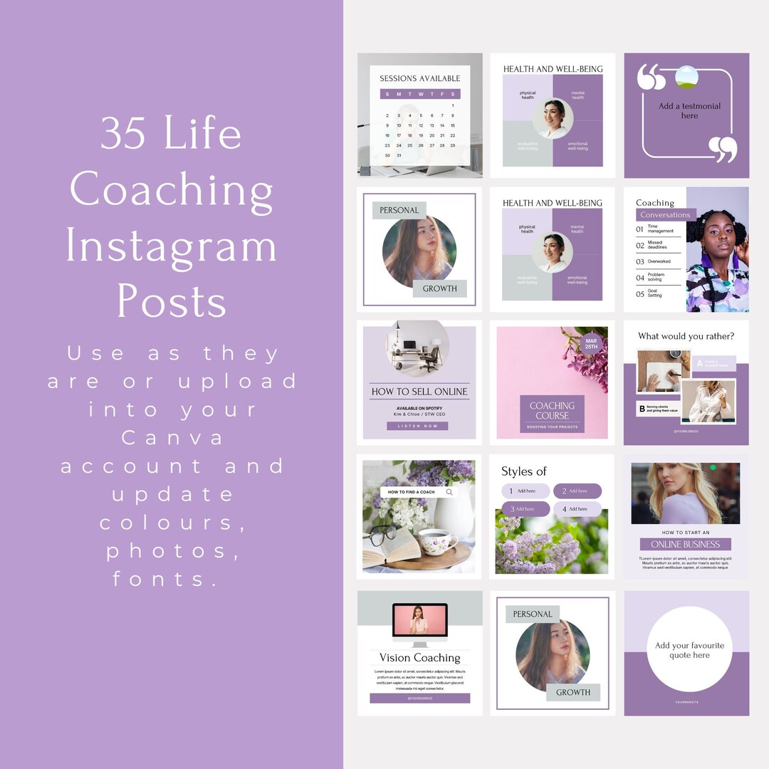 Coaching Instagram, Coach Templates, Social Media Posts, Life Coaching ...