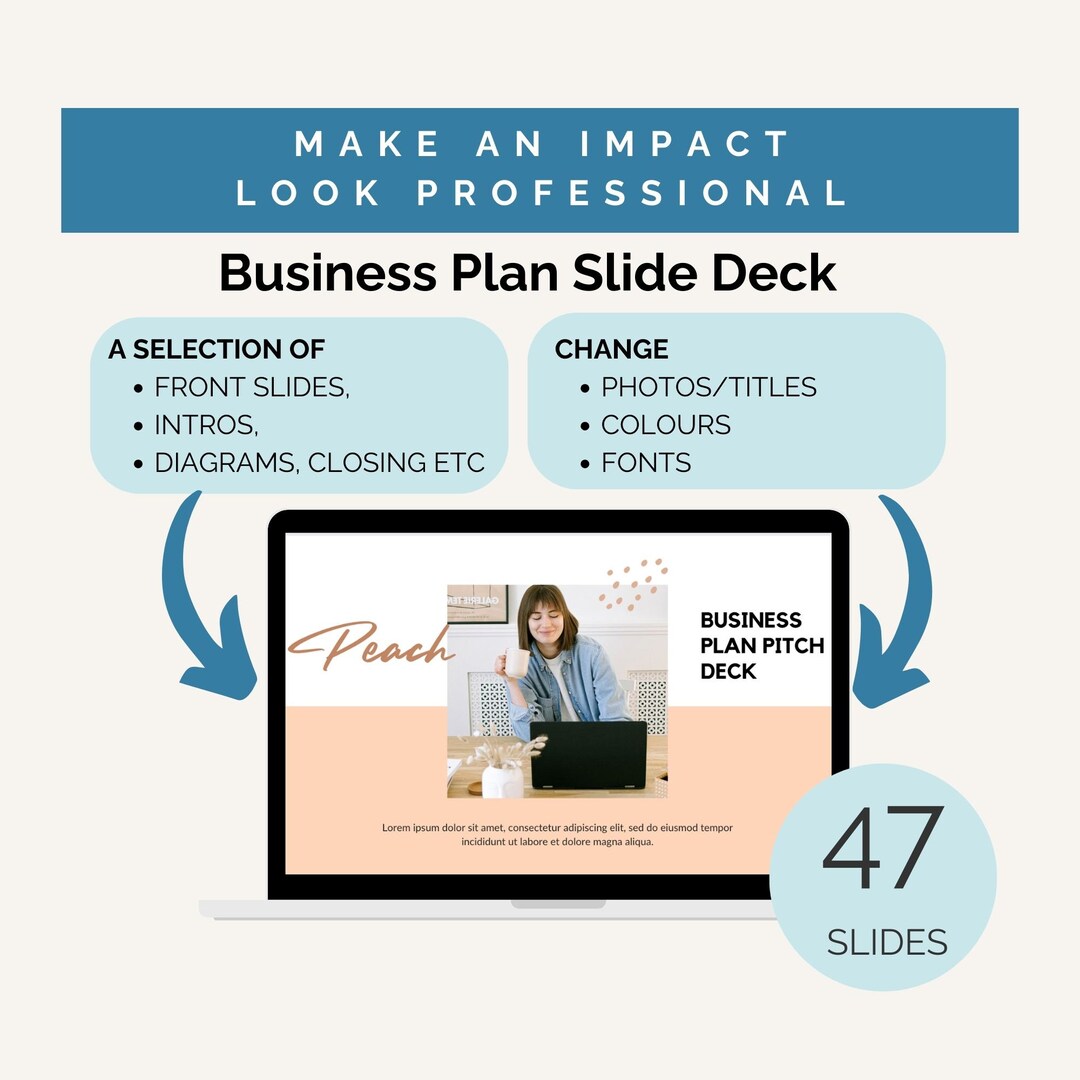 Business Plan Pitch Deck, Business Plan Template, Canva Template ...