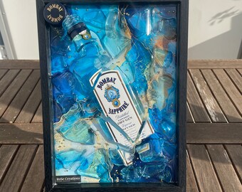 Bottle Art Glass Art Bombay Gin - Etsy UK