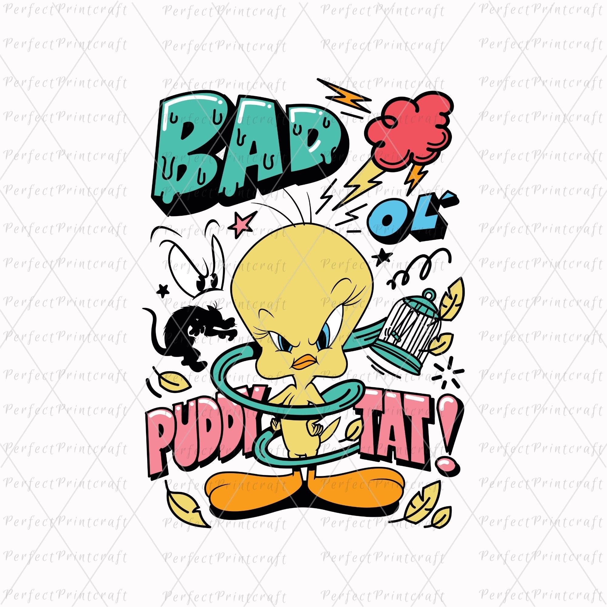 Retro Tweety Bird Tumbler & T-shirt Digital Download Sublimation or ...