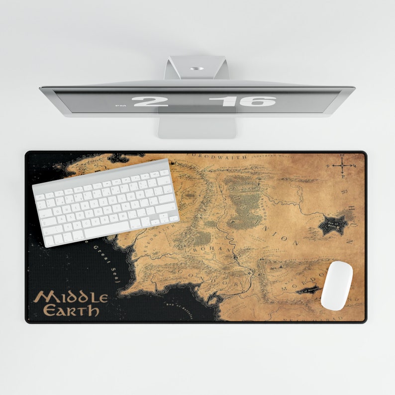Middle Earth Map Mousepad - LOTR Mousepad - Tolkien Gift for Him - XL ...