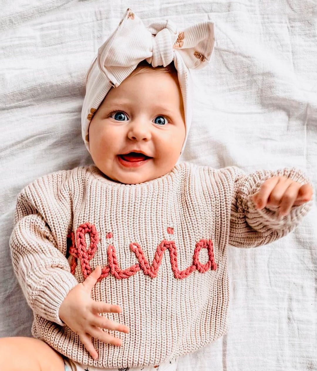 Personalized Hand Knitted Name Baby Sweater,custom Baby Name Sweater ...