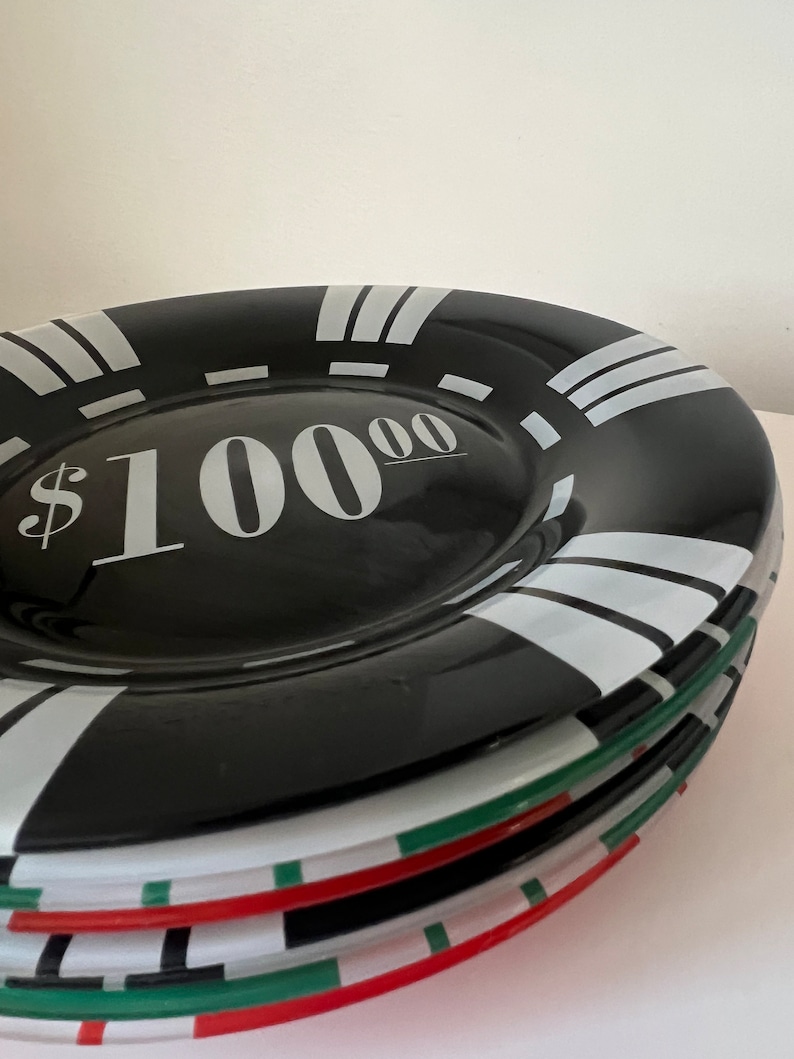 Luminarc Glass Poker Chip Appetizer Salad Dessert Plates | Set of 4 ...