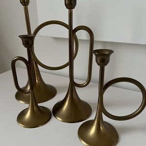 Vintage Brass Trumpet Horn Candlesticks | Brass Musical Band ...
