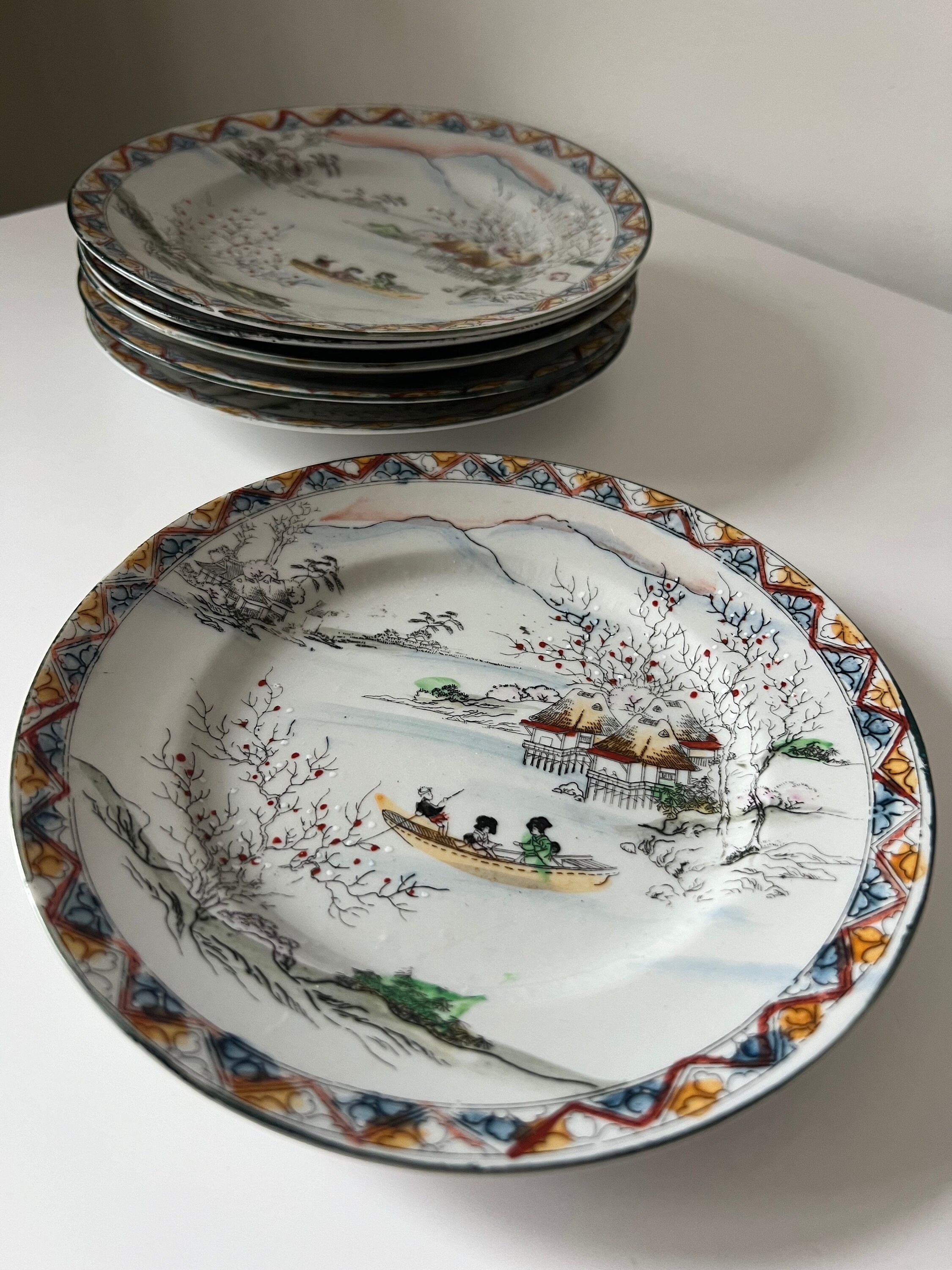 Vintage Delicate Hand Painted Plate Japan 7 Set of 6 - Etsy