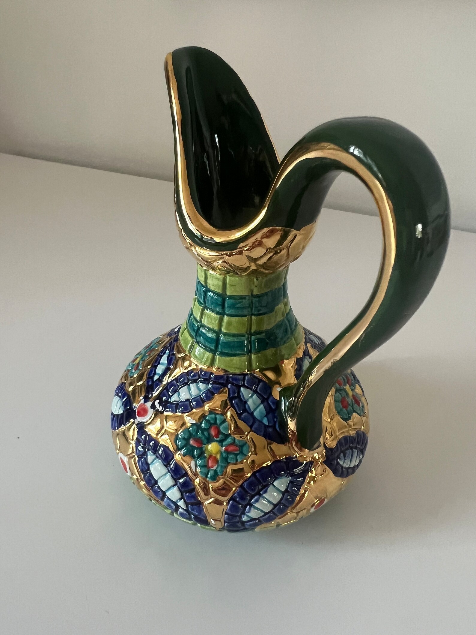 Italian Pottery Lavorato A Mano in Oro Zecchino Hand Painted With Gold ...
