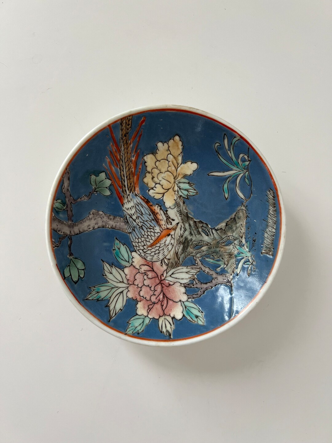 Vintage Chinese Hand Painted Bowl With Bird | Pheasant or Quail | on a ...
