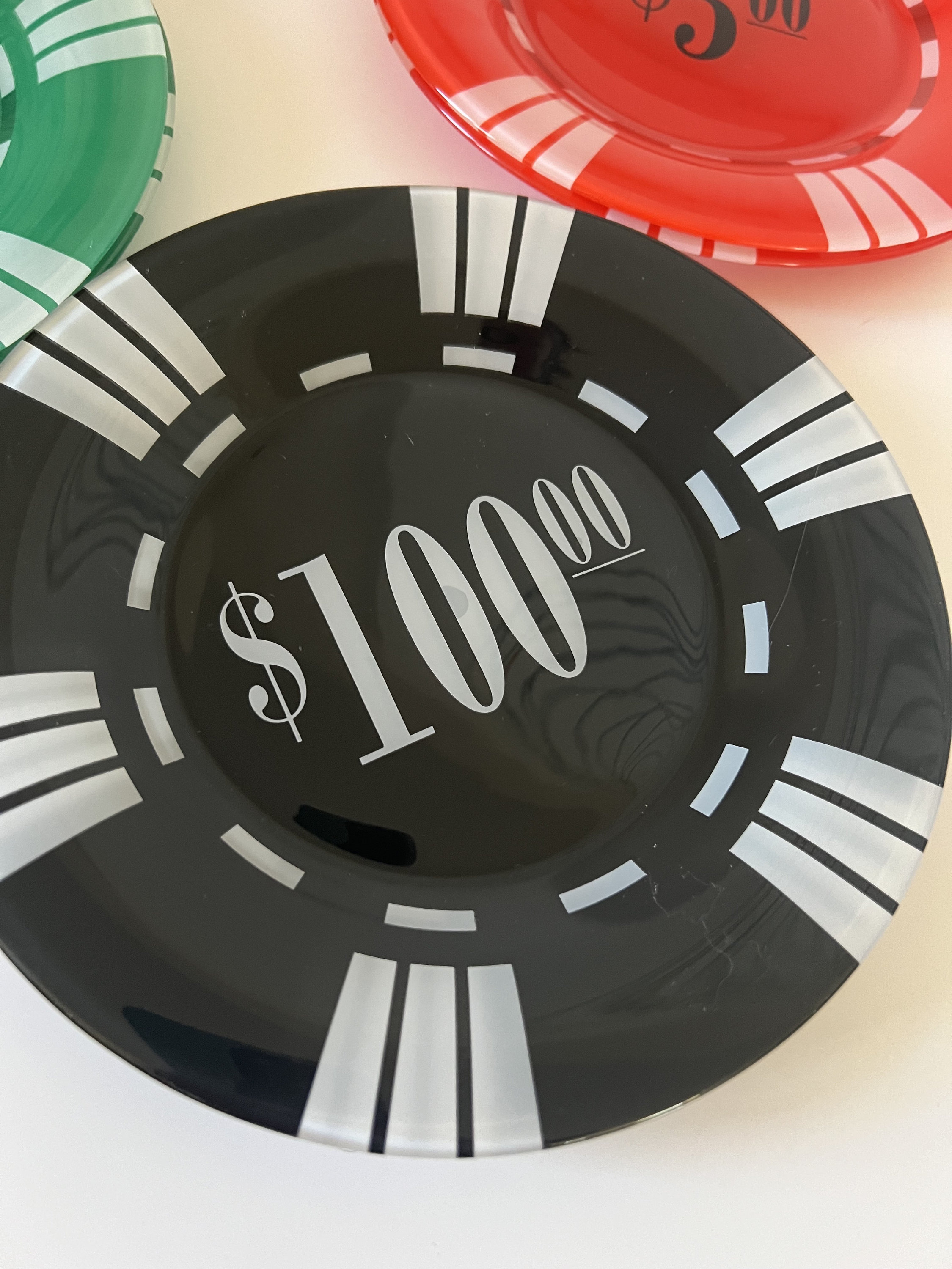 Luminarc Glass Poker Chip Appetizer Salad Dessert Plates | Set of 4 ...