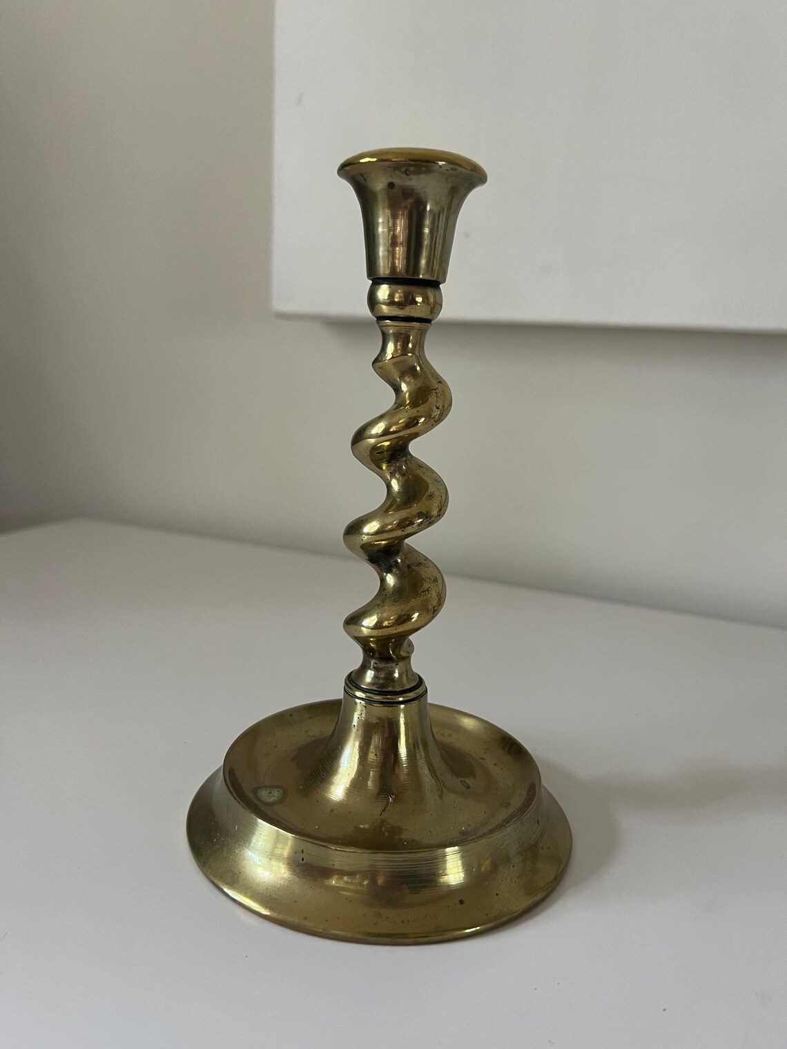 Vintage Barley Twist Spiral Brass Candlestick Goegous Patina 7.25t - Etsy