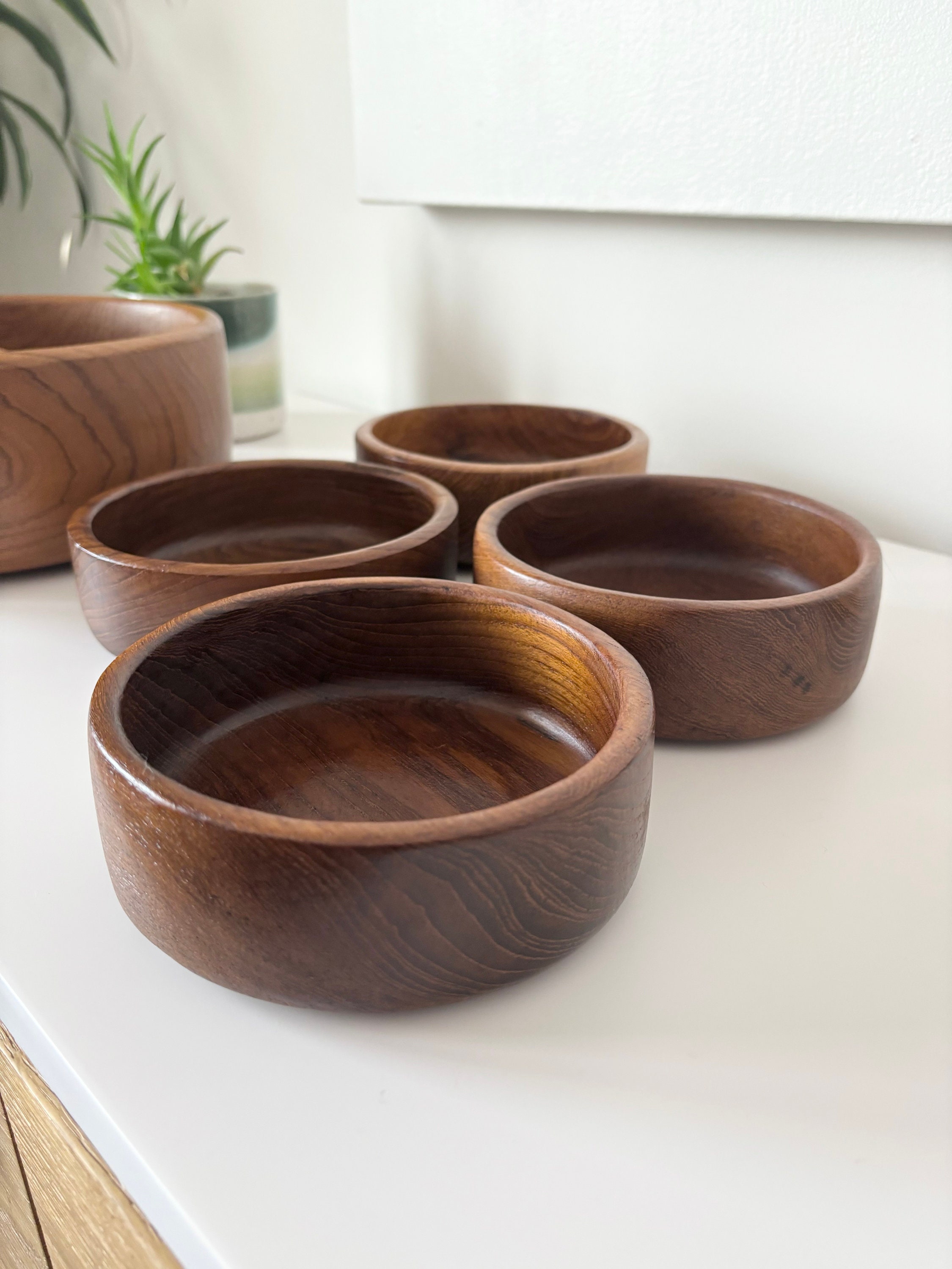 Mid Century Modern Dolphin Teakwood Salad Bowl Serving Set 7 - Etsy