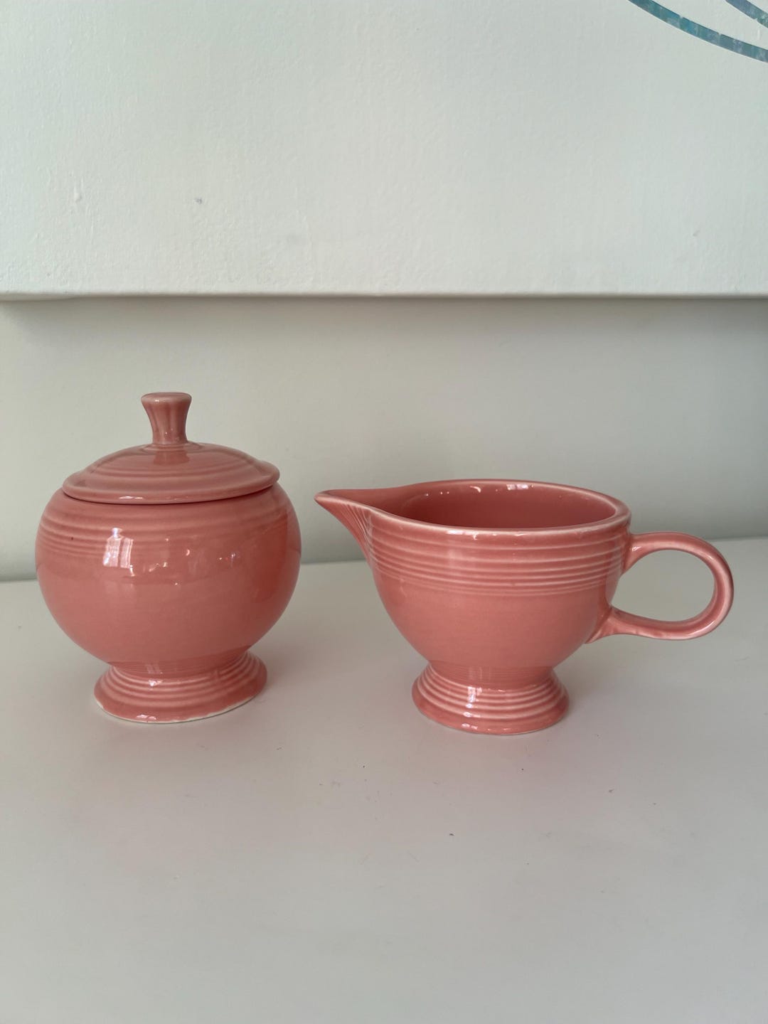 Fiesta Rose Pink Sugar and Creamer Set - Etsy