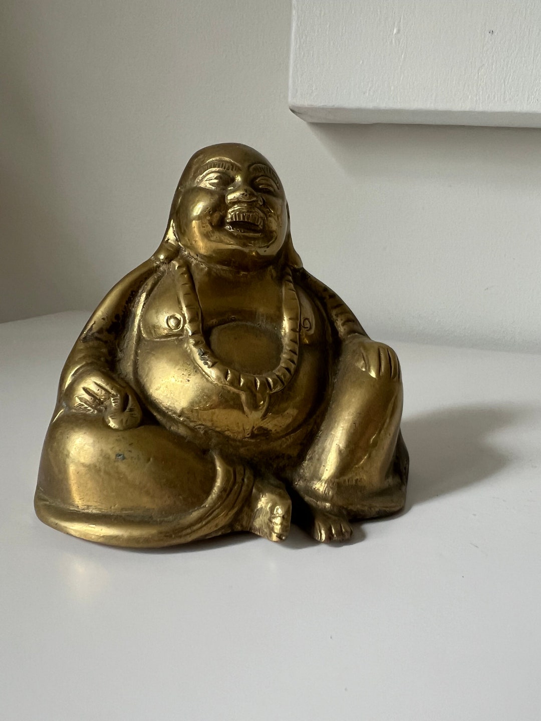 Vintage Brass Buddha Statuette - Etsy