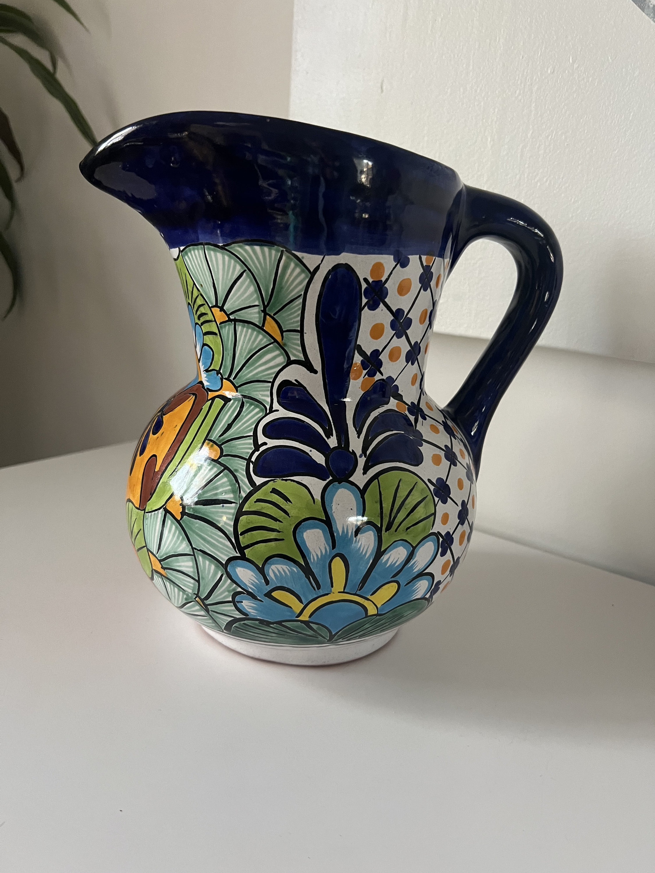 Vintage Large Scale Colorful Talavera La Corona Tlaxcala, Mexico Folk ...