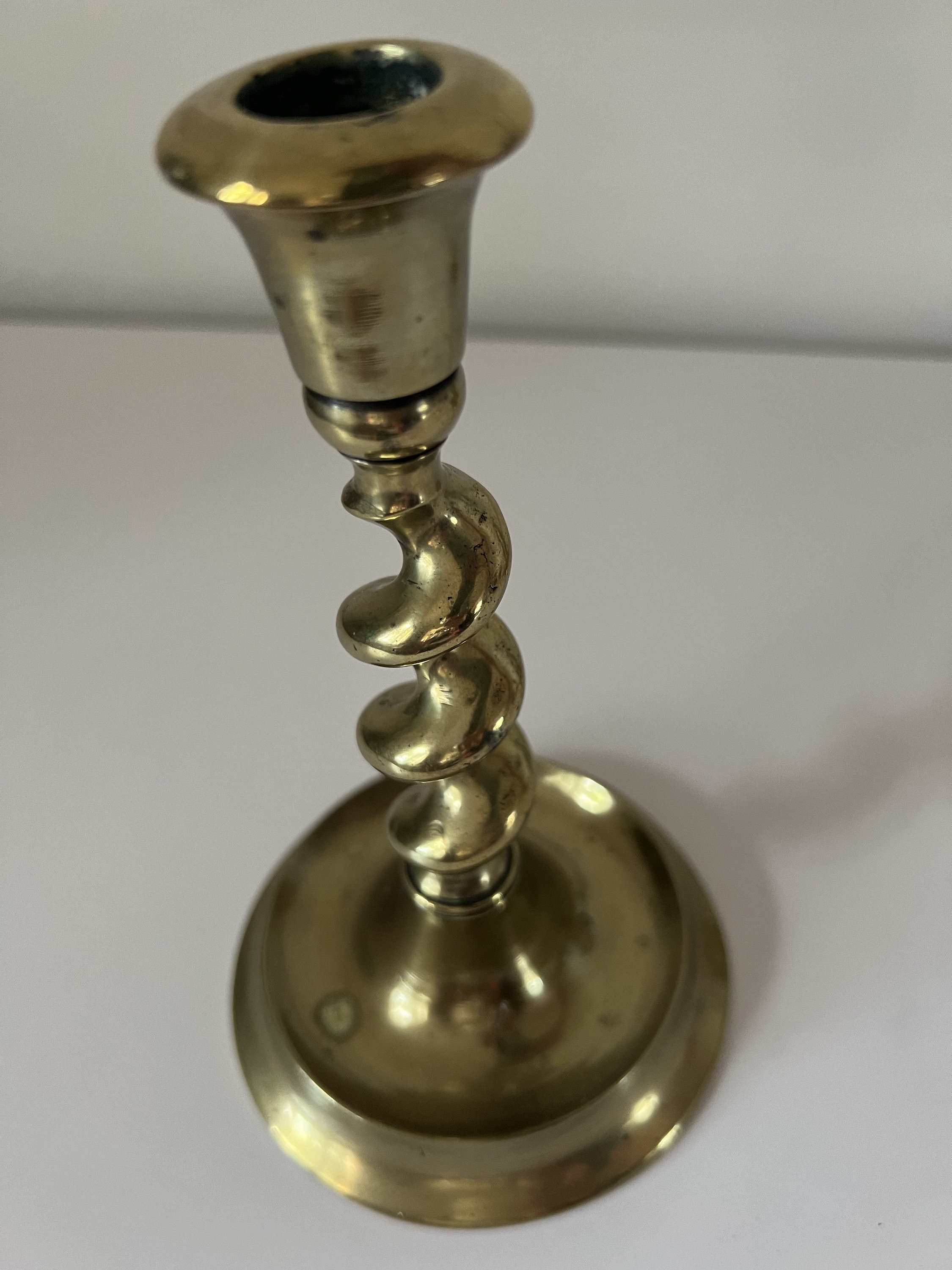 Vintage Barley Twist Spiral Brass Candlestick Goegous Patina 7.25t - Etsy