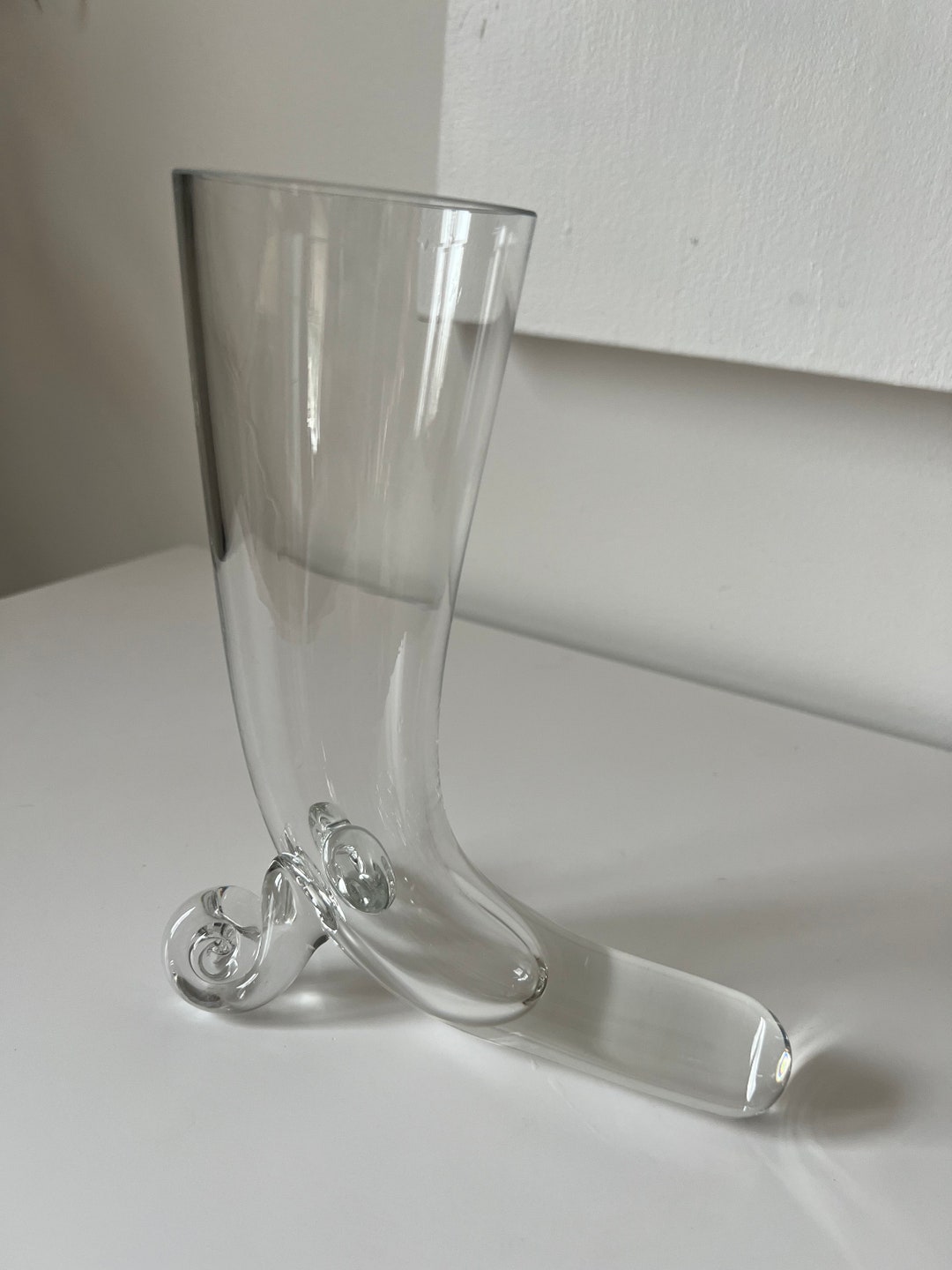 Svend Jensen Horn Vase | Krosno Glass Designer | Poland | Vintage Danish Modern Glass Vases - Etsy