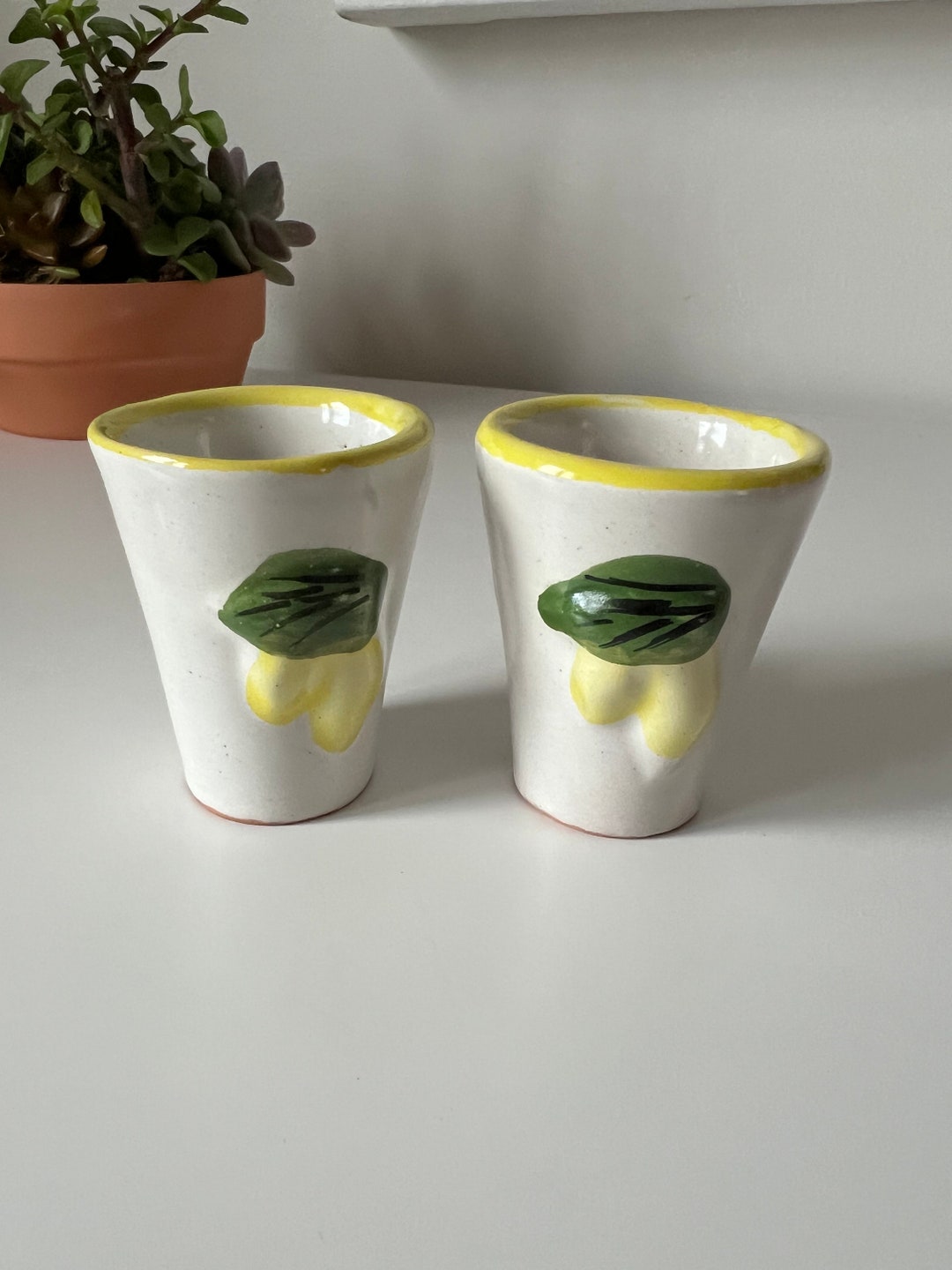 Vintage Vietri Hand-painted Lemon Shot Glass Limoncello | Italy - Etsy
