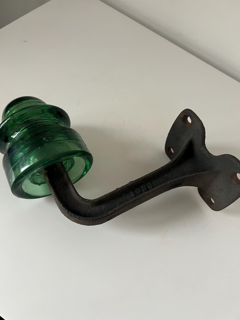 Antique Glass Insulators With Iron Brackets & Porcelain Spools ...