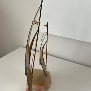 Mid Century Double Sail Mario Jason Designed Sailboat on Quartz Base - Etsy