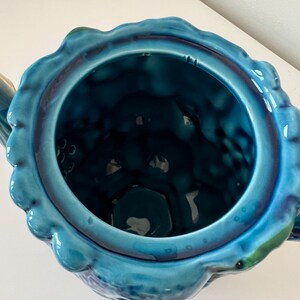 Vintage 8" Tall Inarco Indigo Japan Grapes Berries Fruit Ceramic Teapot ...