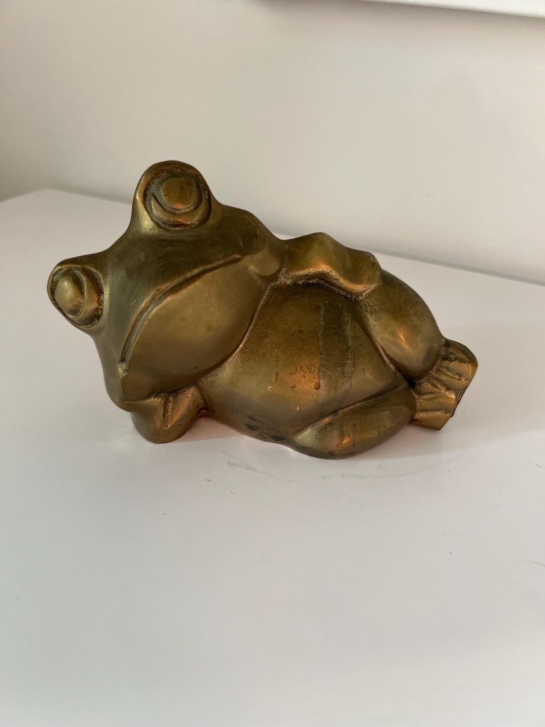 Vintage Large Solid Brass Frog | Paperweight | Fun Decor - Etsy
