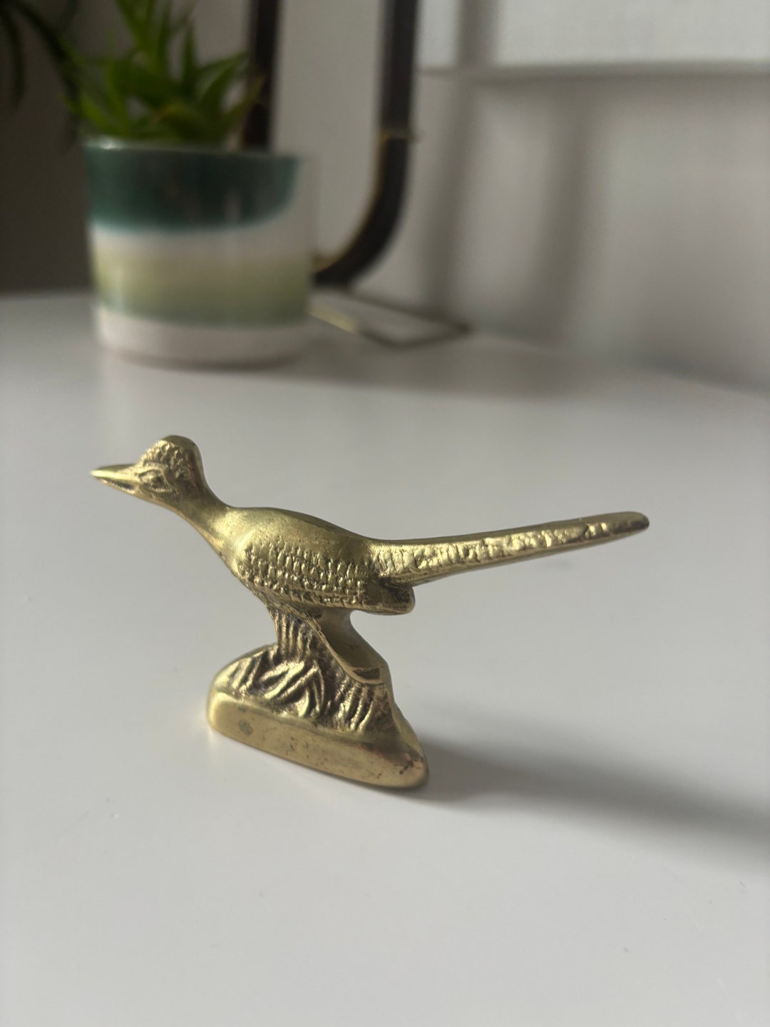 Rare Vintage Solid Brass Road Runner Bird Figurine - Etsy