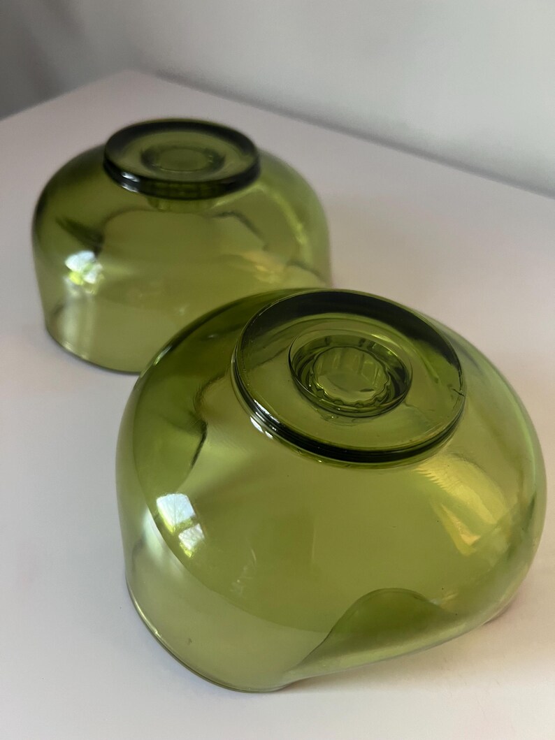 Vintage 1960s MCM Anchor Hocking Avocado Green Tri-fold Glass ...