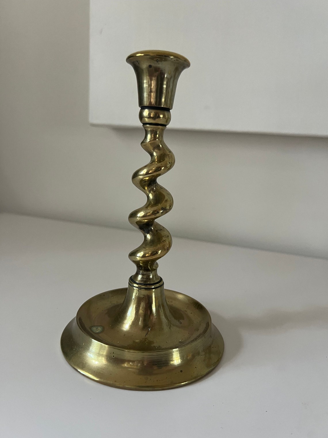 Vintage Barley Twist Spiral Brass Candlestick Goegous Patina 7.25t - Etsy