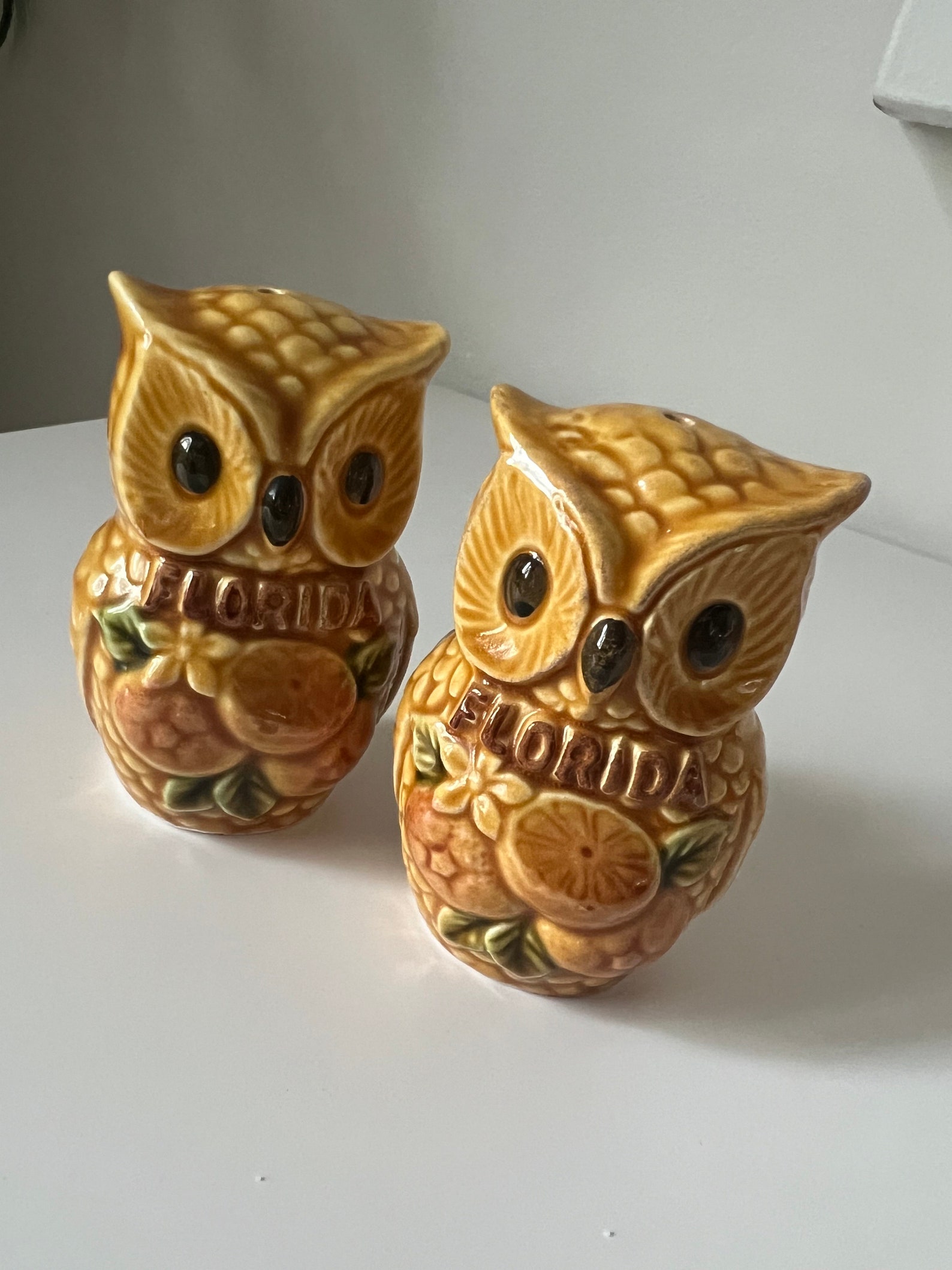 Vintage Owl Salt And Pepper Shakers