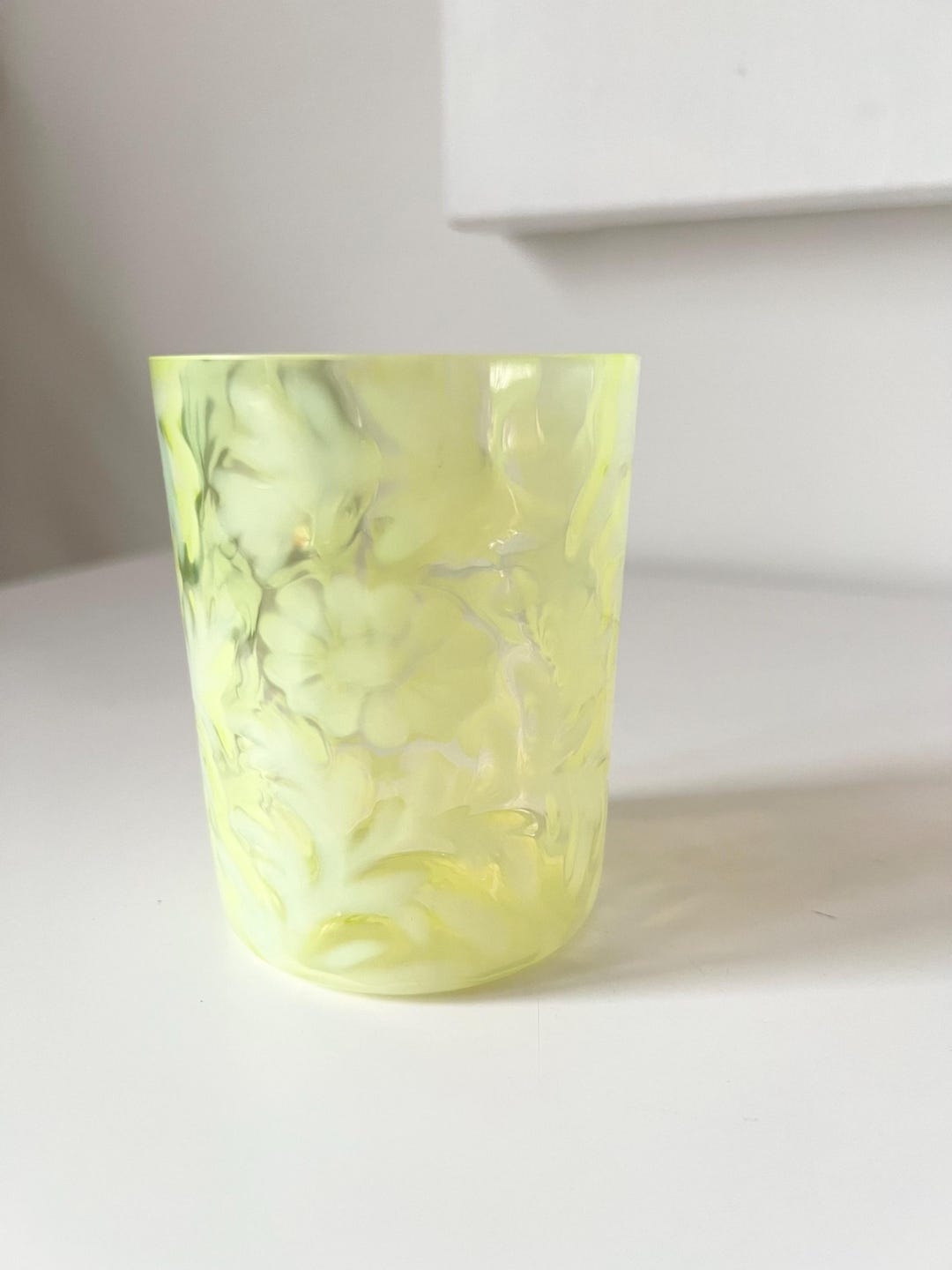 1950 L. G. Wright Glass Co. Daisy & Fern Glass Tumbler 3.75”t X 3”r - Etsy