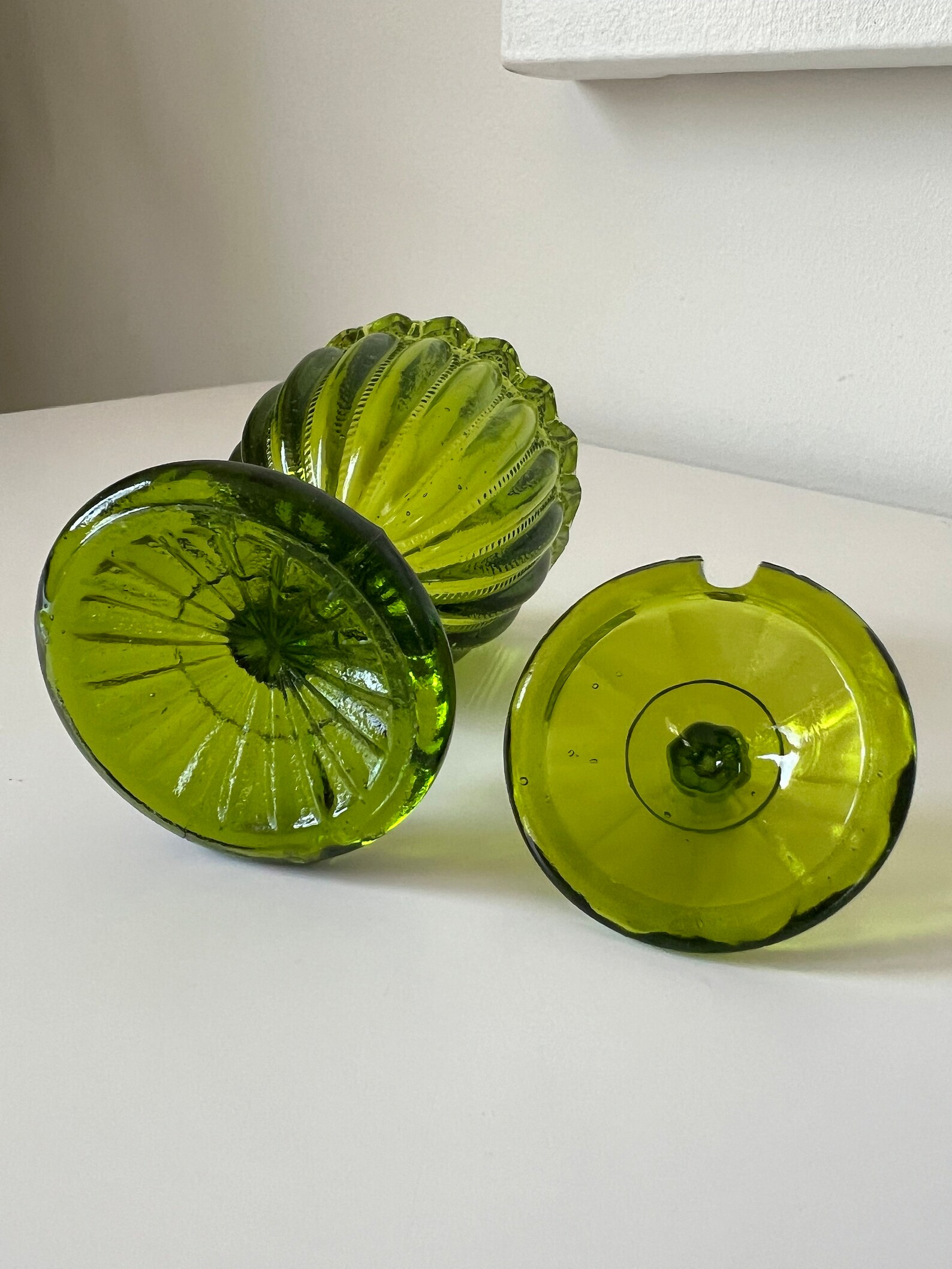 Rare Vintage Green Depression Glass Marmalade Jam Jar Condiment Jar ...