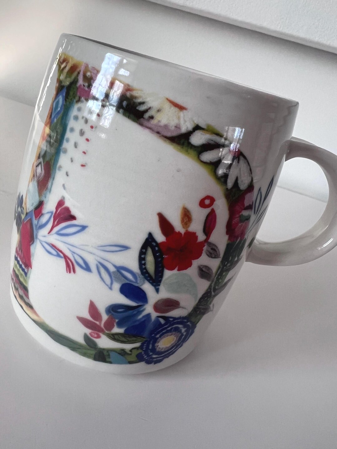 Beautiful Anthropologie Starla M. Halfmann 12 Oz D Mug, White With ...