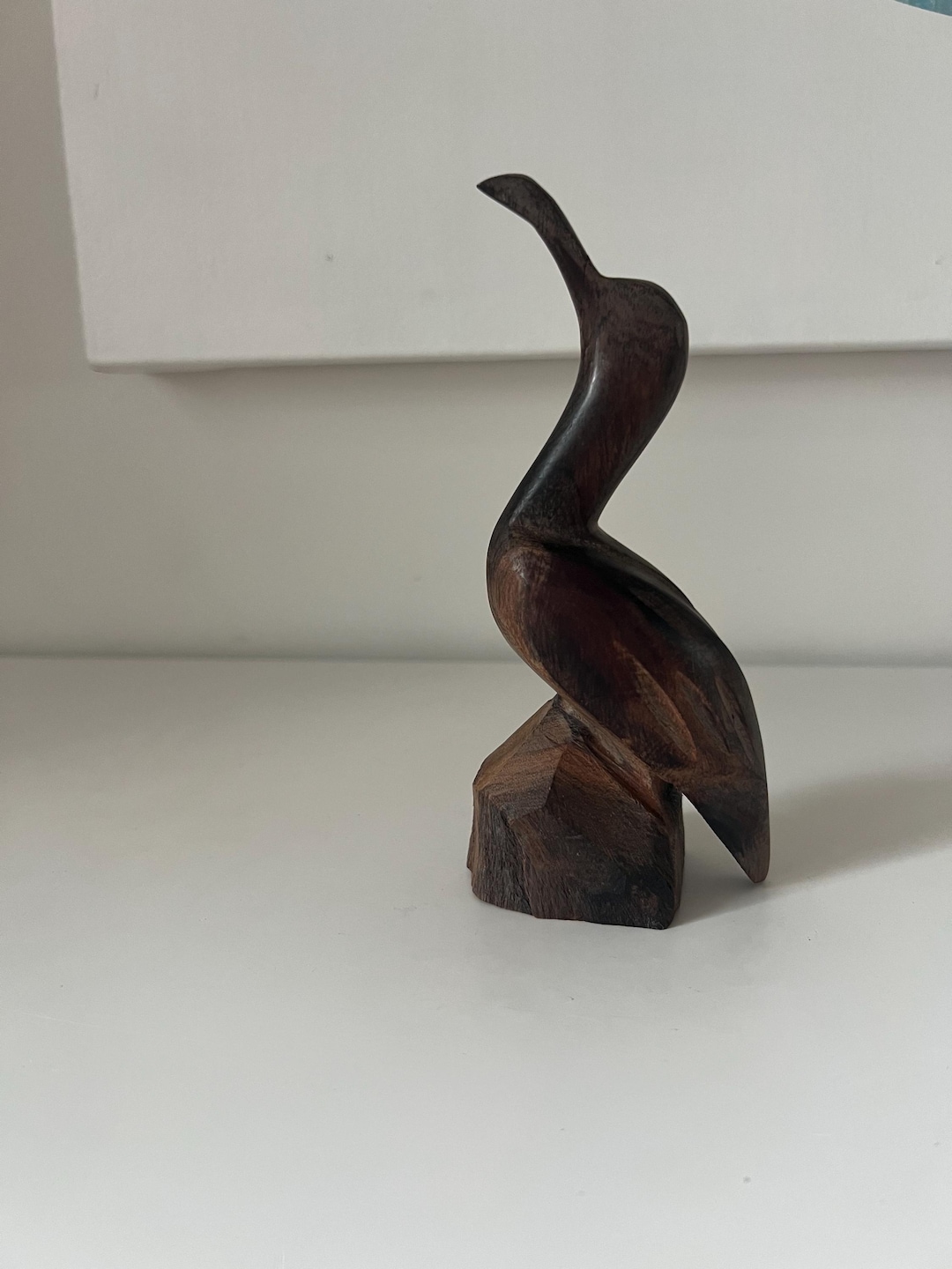 Vintage Mid Century Wooden Pelican Hand Carved Ironwood Carving 6” - Etsy