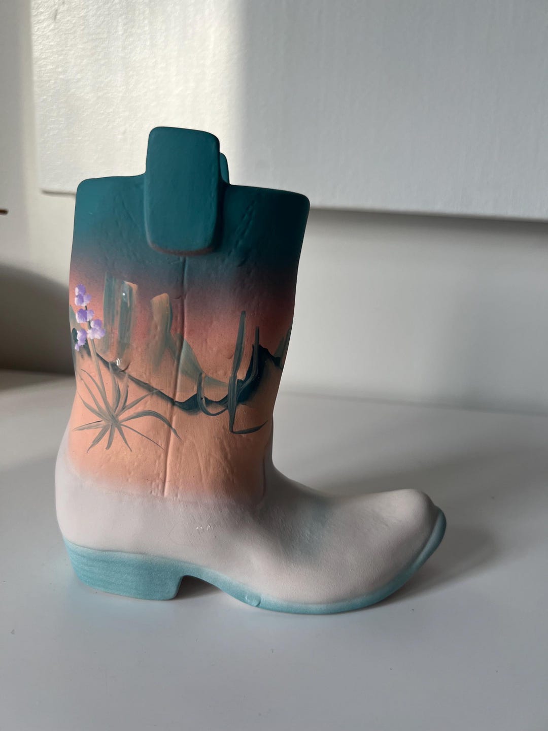 Navajo Hand Made Painted Vintage Pottery Cowboy Boot | South West Decor ...