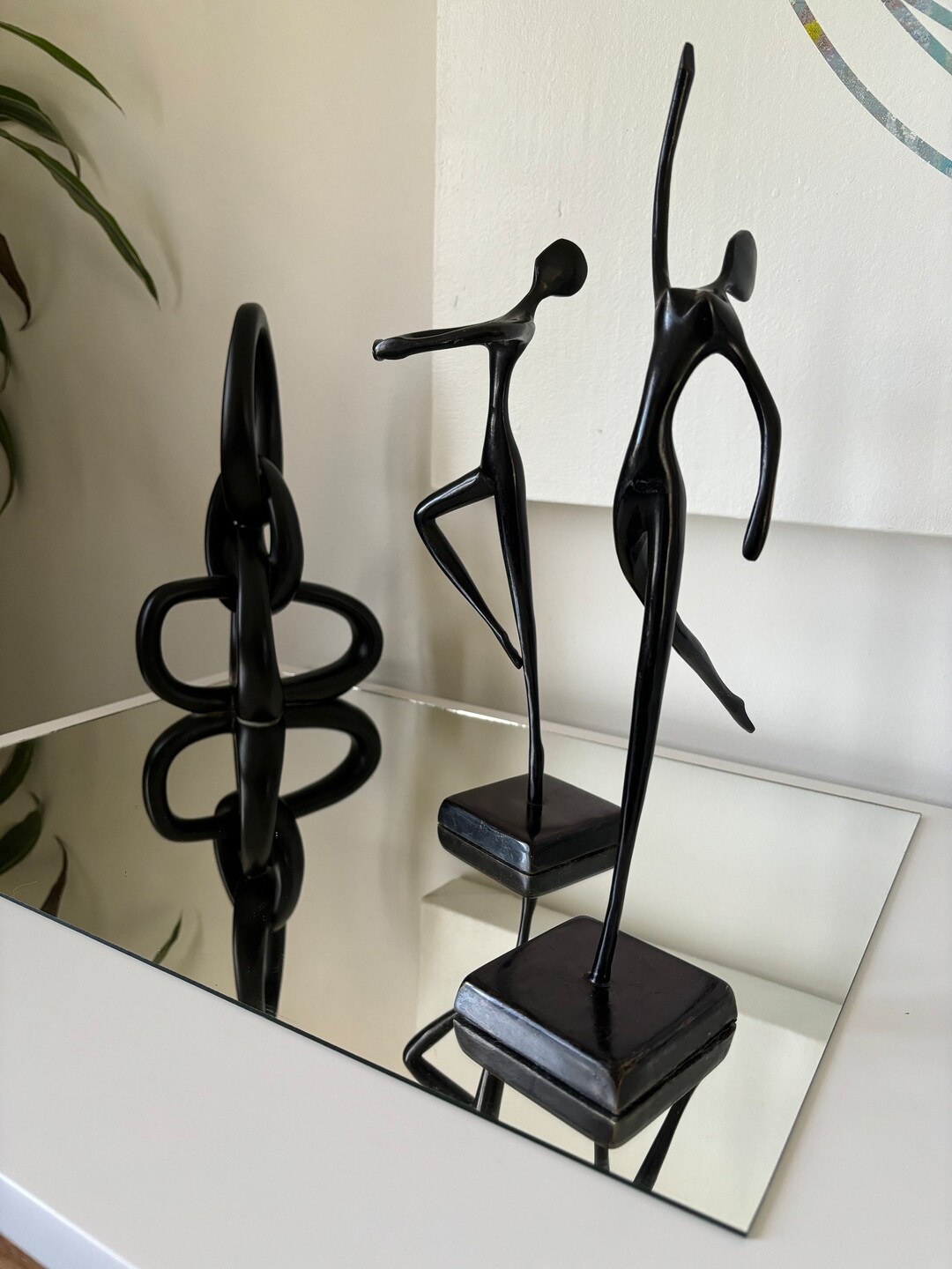 Pair of Vintage Bodrul Khalique Dancing Woman Bronze Sculptures Ballet ...