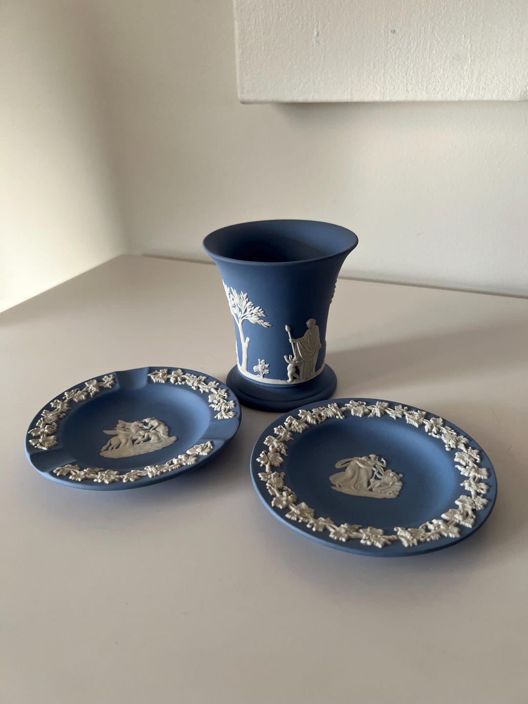 Wedgwood Blue Jasper Ware Set of One Cup and Two and Saucers Mint - Etsy