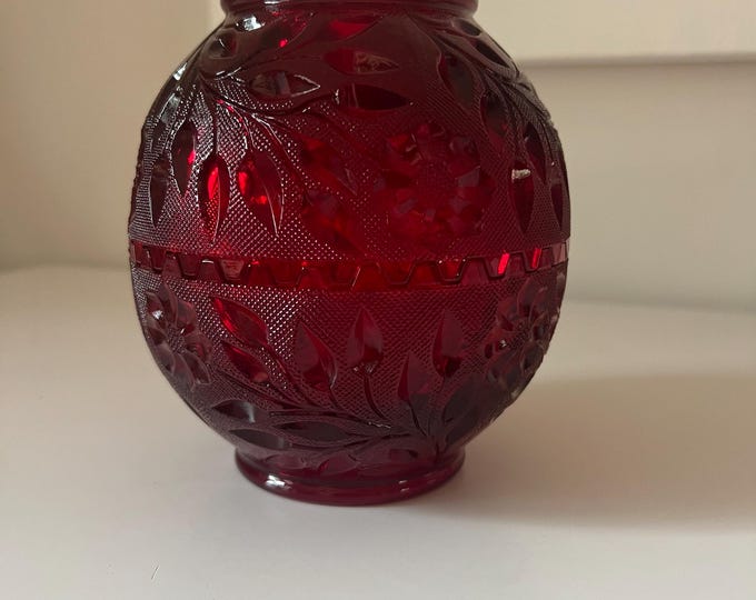 Red Fairy Lamp | Westmoreland Ruby Red Wild Flower Fireball | Fairy ...